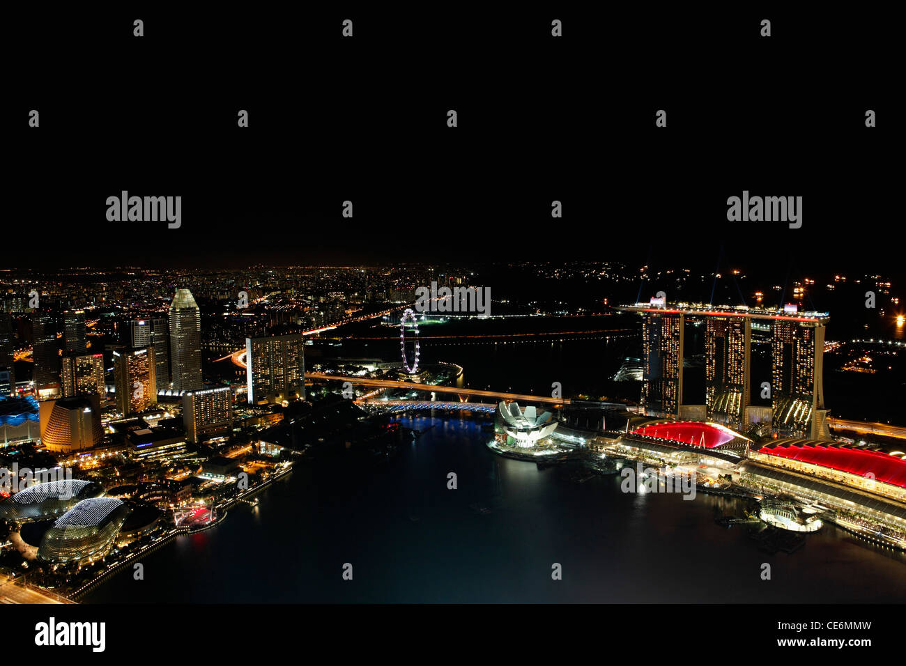 Ariel view of Marina Bay area Stock Photo - Alamy