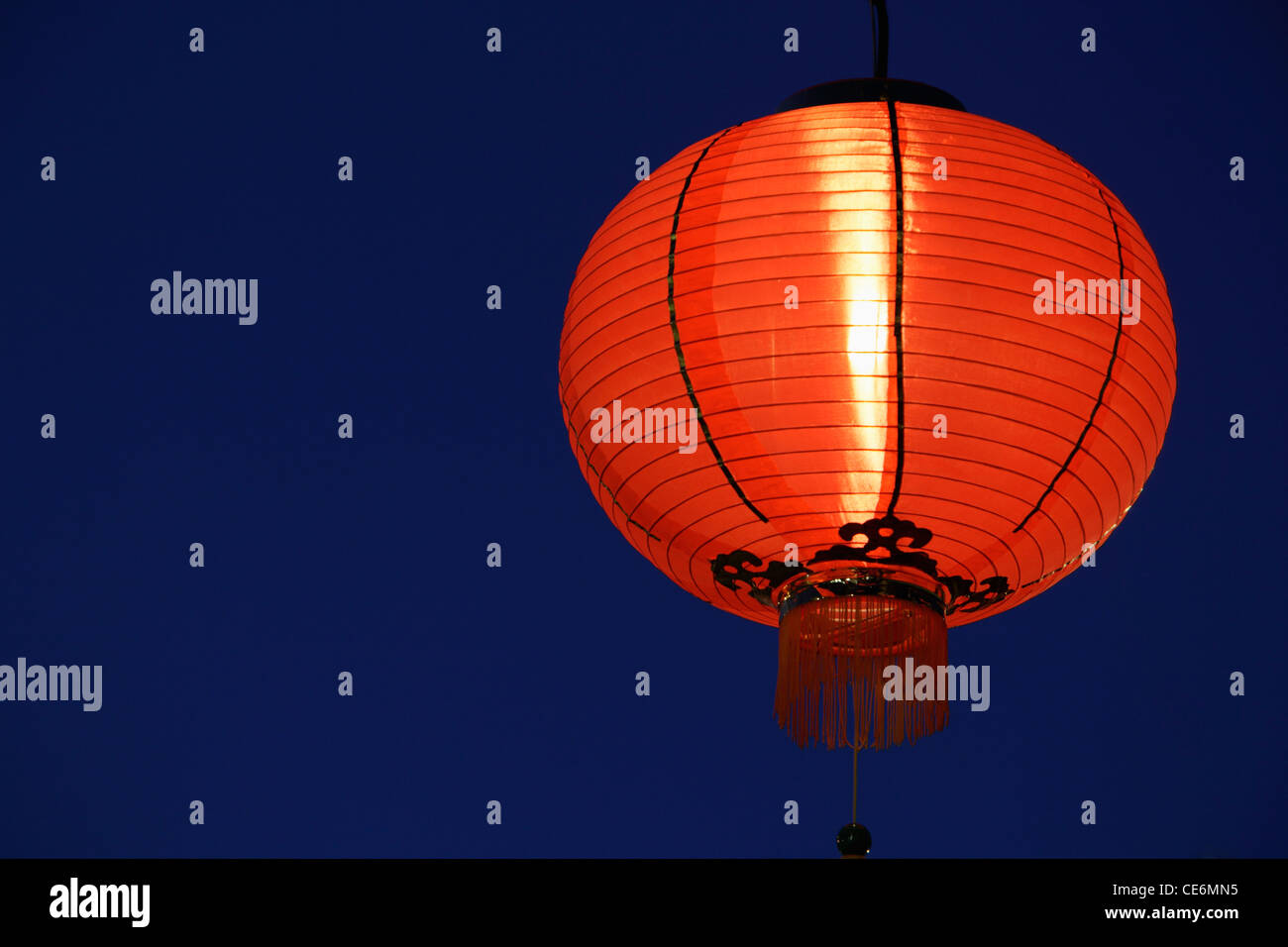 Red lantern glowing at night Stock Photo - Alamy