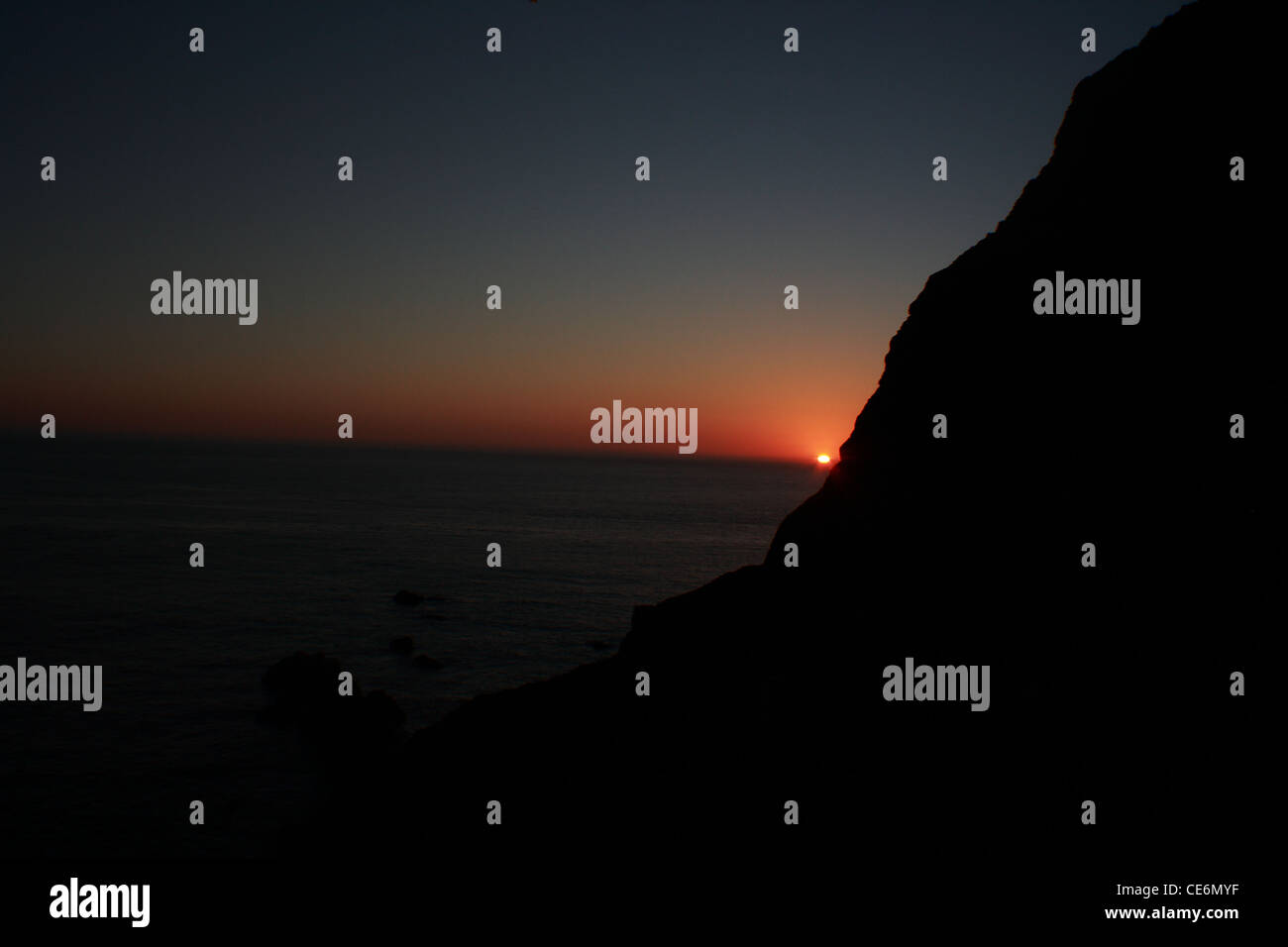 Sunset over pacific Stock Photo - Alamy