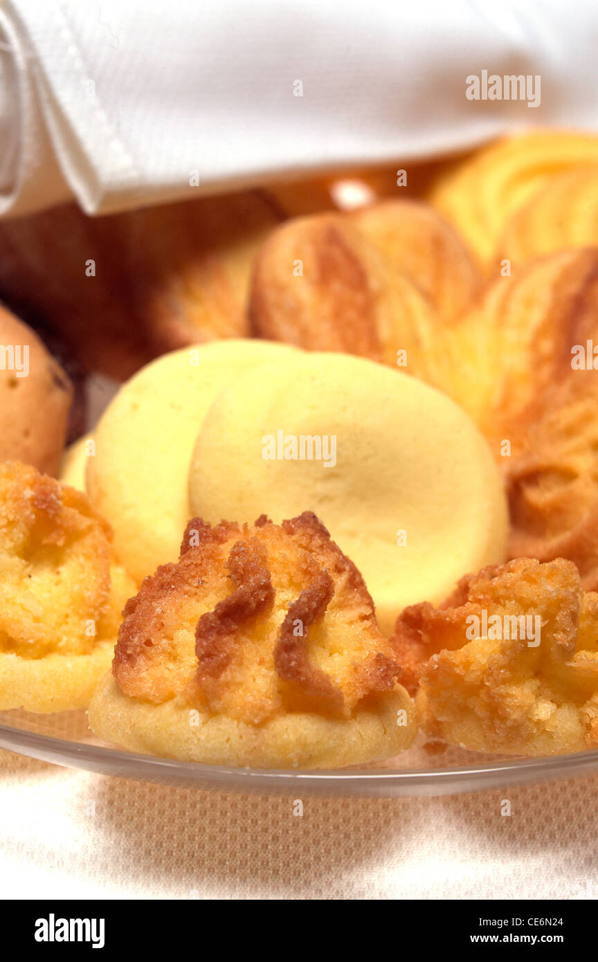 assortment of tea pastry on a dish closeup Stock Photo - Alamy