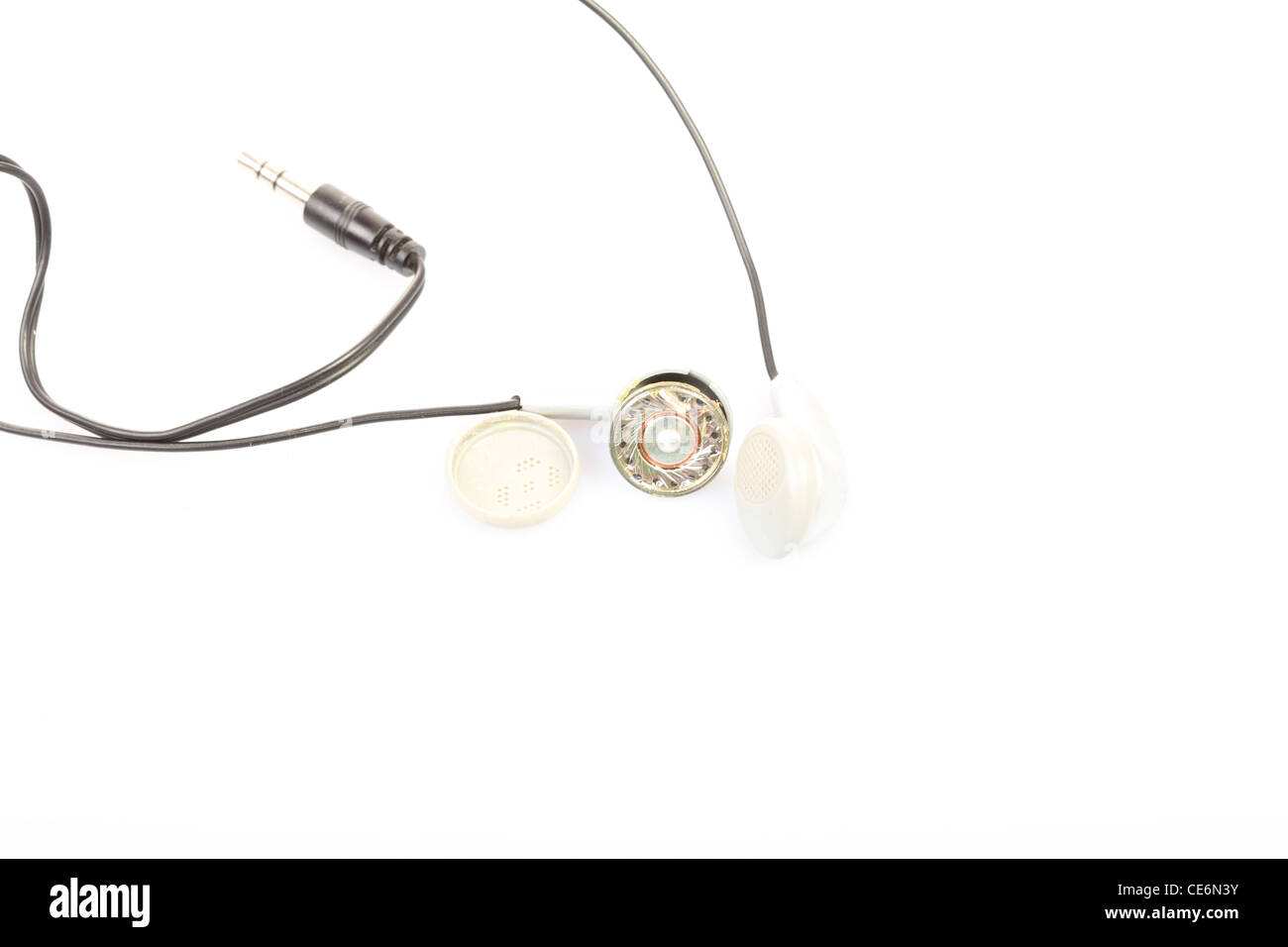 headphones, break on white background Stock Photo - Alamy