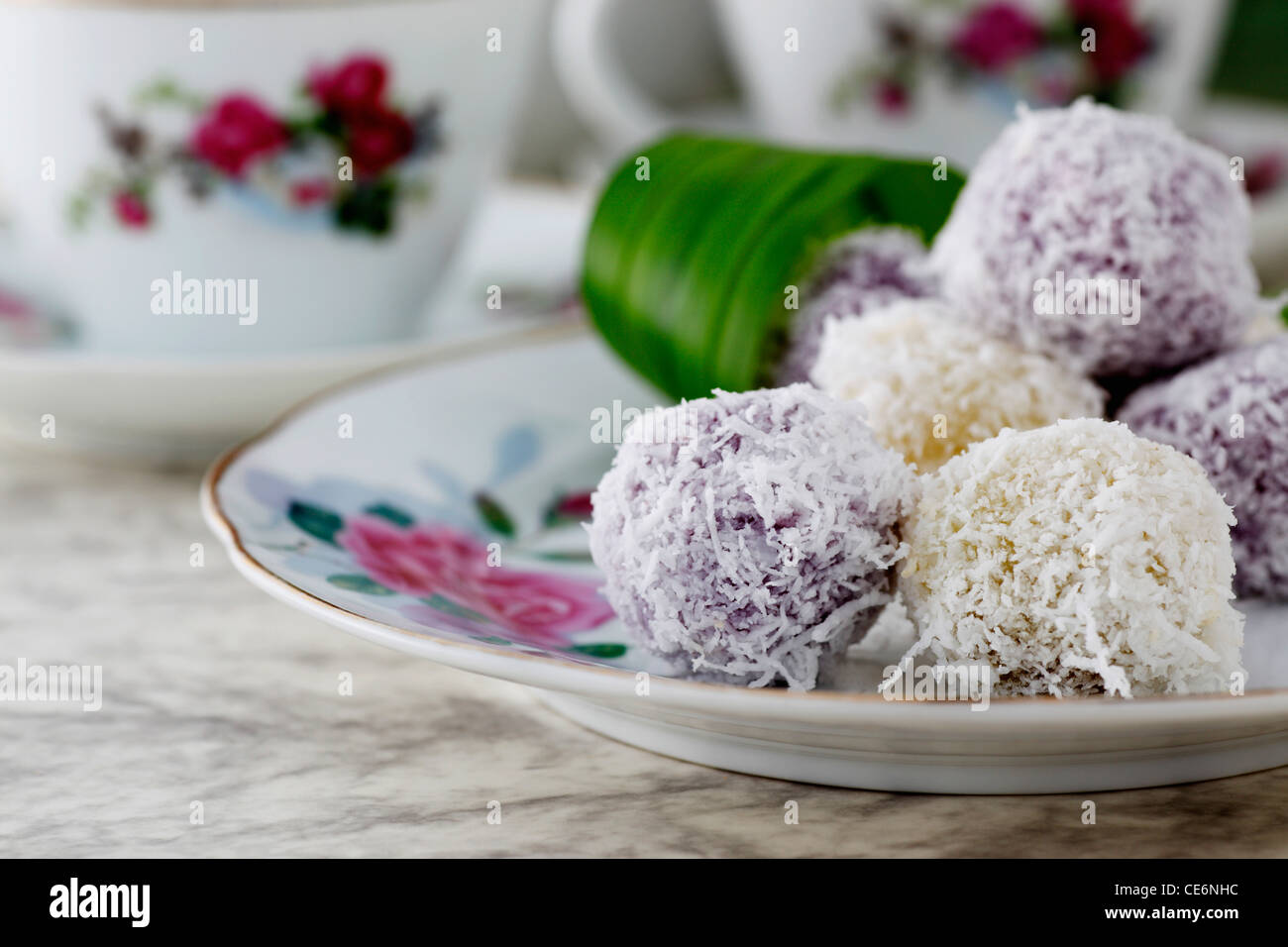 Peranakan coconut sweets on a plate Stock Photo - Alamy