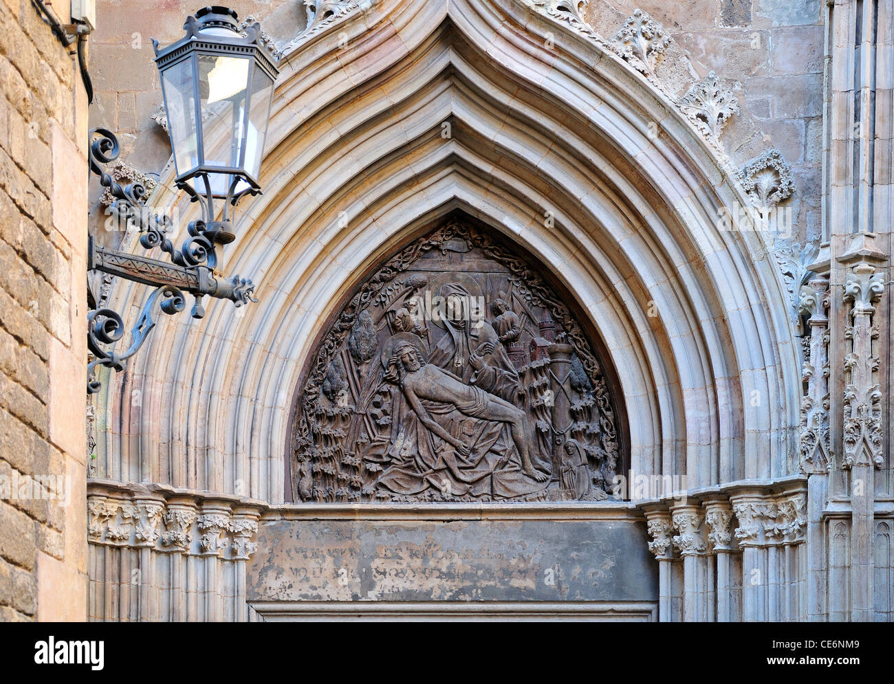 Barcelona, Spain. Cathedral. Wooden relief (15thC; Michael Lochner) in ...