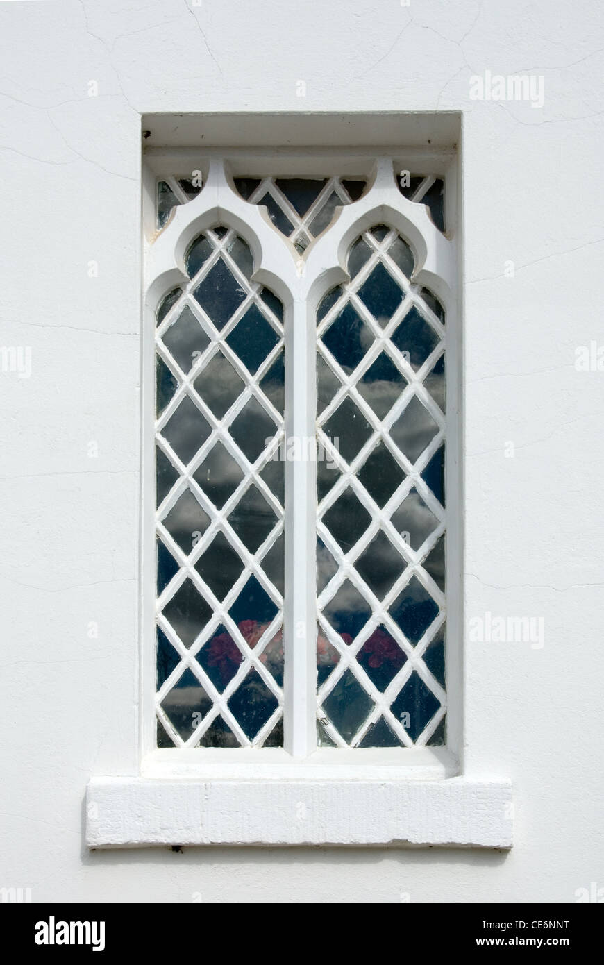 Ornate church window, Christ Church, Bong Bong, near Moss Vale, New ...