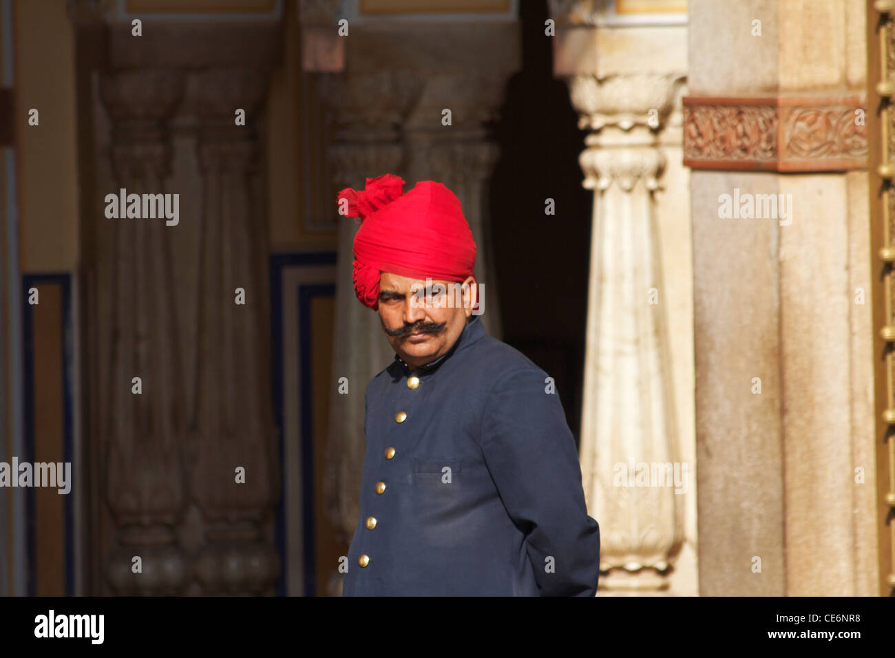 An indian man in guards uniform Stock Photo - Alamy