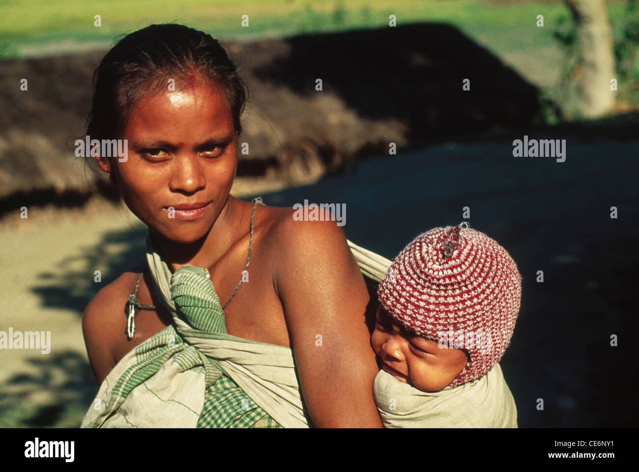 mother and baby ; Majuli tribe ; Assam ; India Stock Photo - Alamy