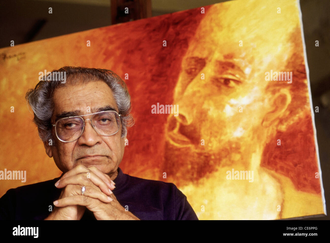 Indian painter Akbar Padamsee artist India Stock Photo - Alamy