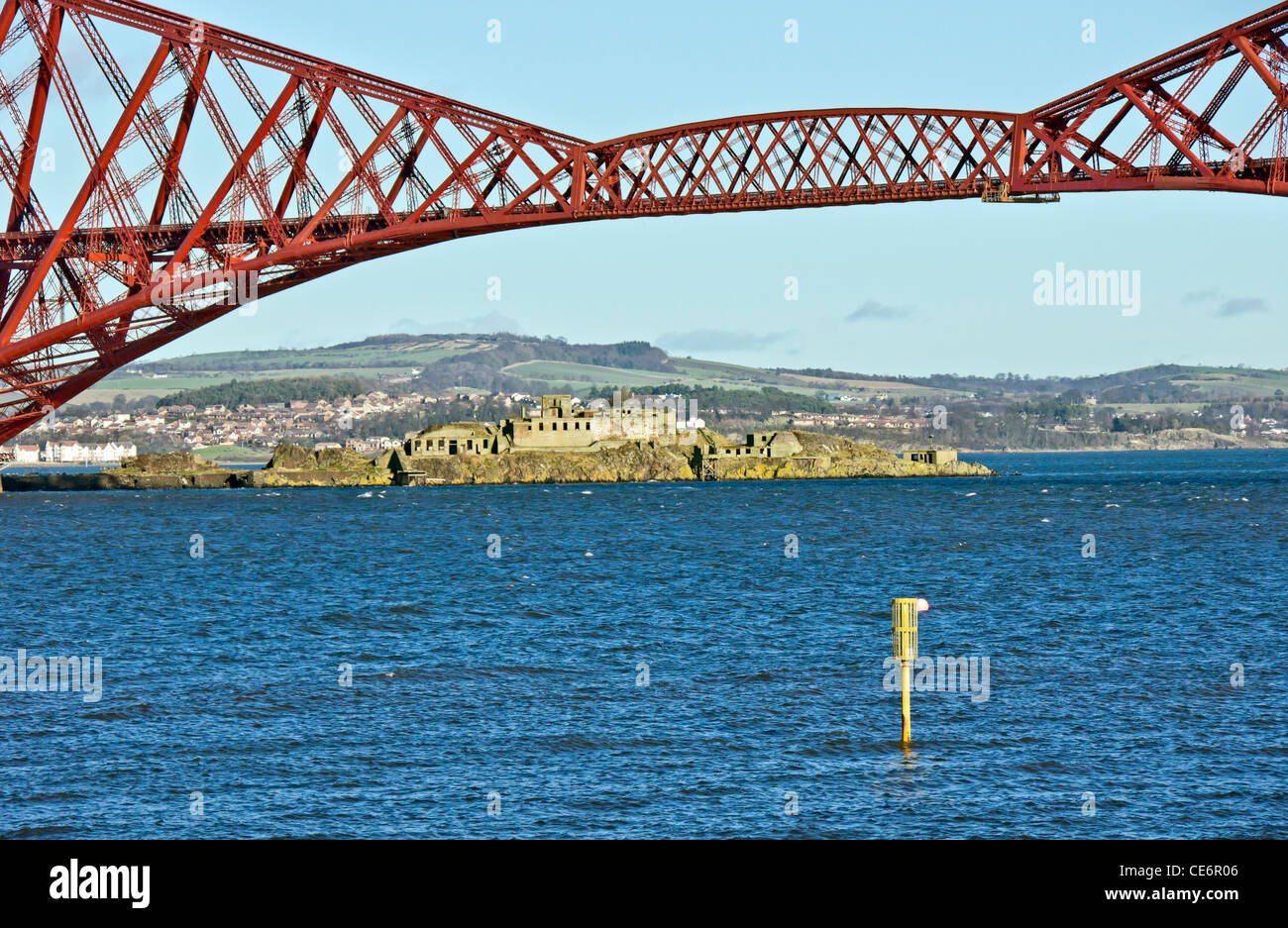 Island Inch Garvie in the Firth of Forth seen through the south centre ...