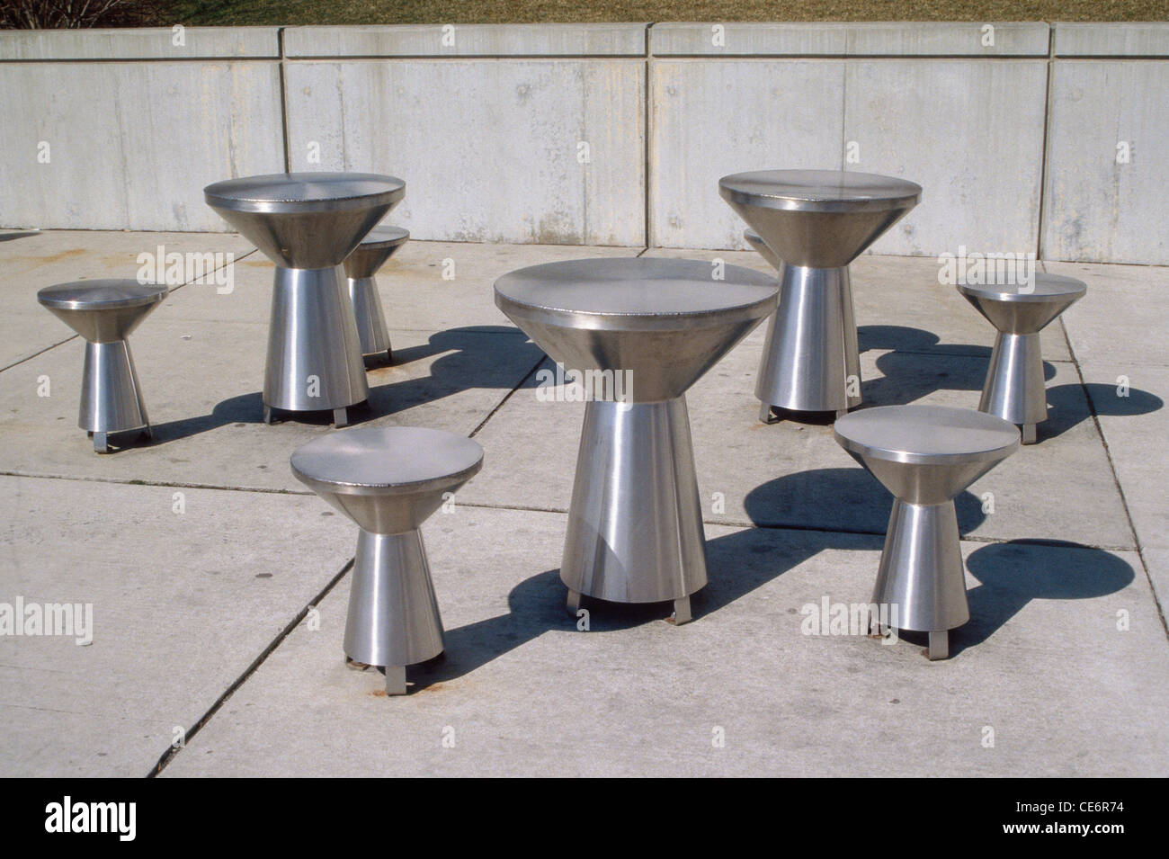 stainless steel metal stools Stock Photo - Alamy