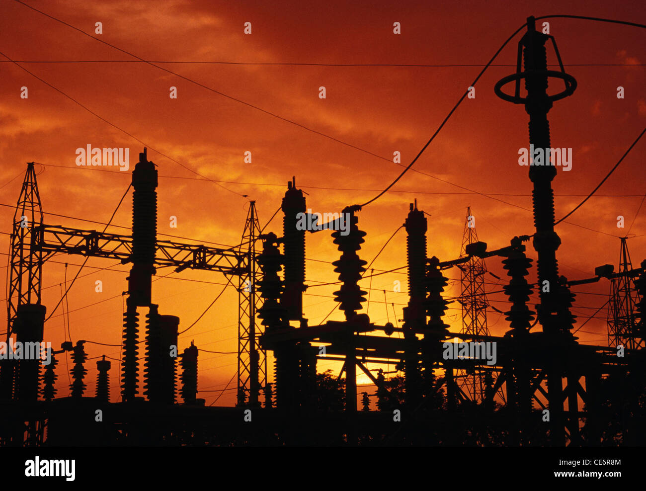 Electricity power plant transformer ; india ; asia Stock Photo - Alamy