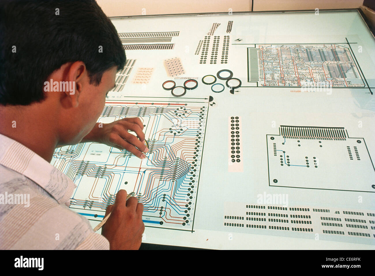 Man working in electronic industry ; india ; asia Stock Photo - Alamy