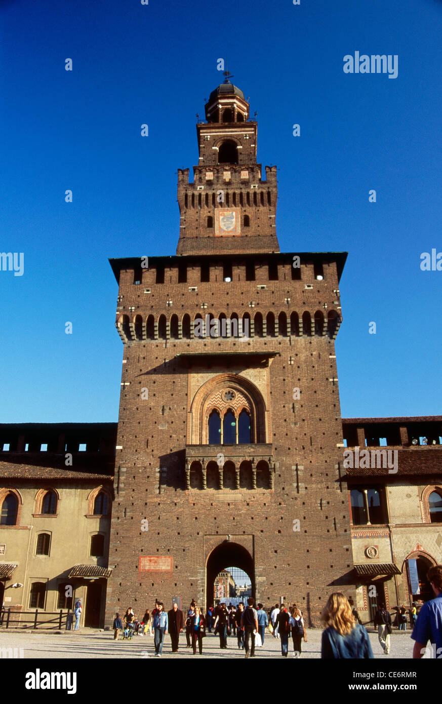 Sforza Castle ; Castello Sforzesco castle ; Milan ; Milano ; Italy ...
