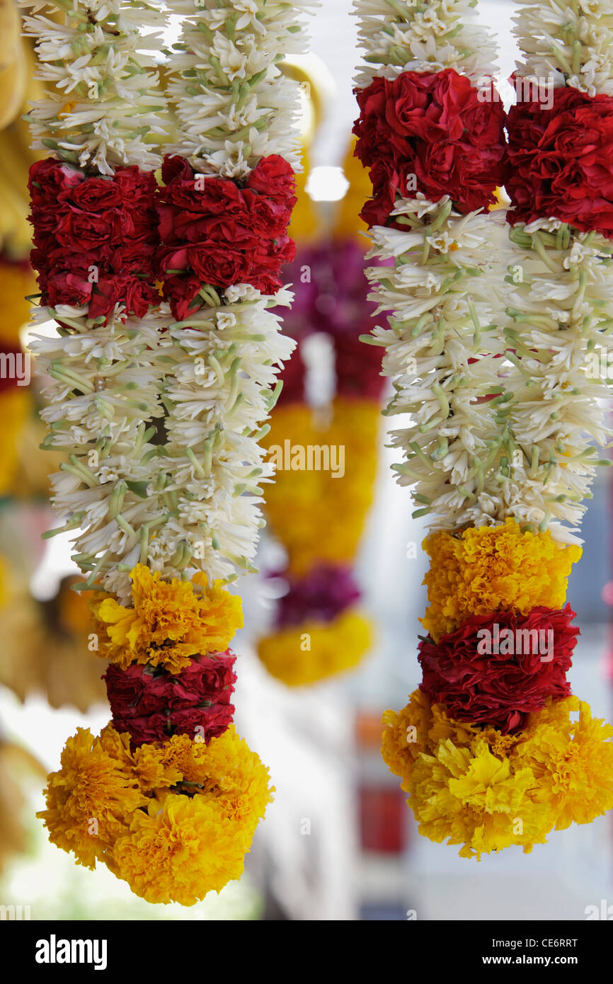 Hanging flower garland Stock Photo - Alamy