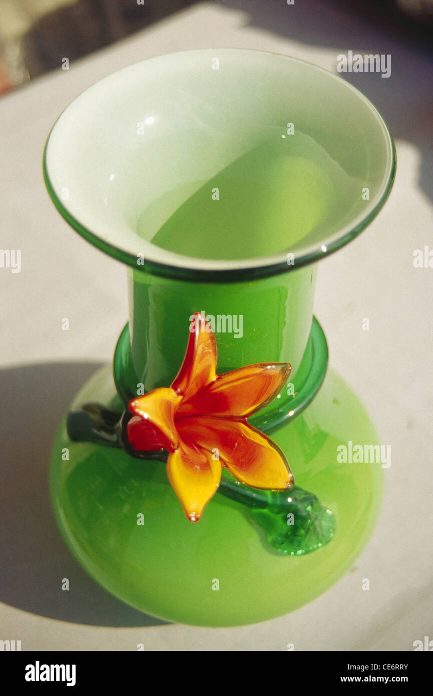 glass flower pot india Stock Photo - Alamy