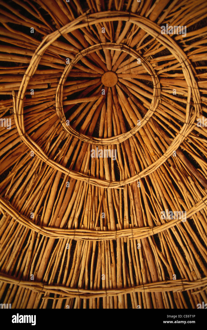 HMA 85060 : wooden ceiling wood roof rural village hut jaisalmer ...
