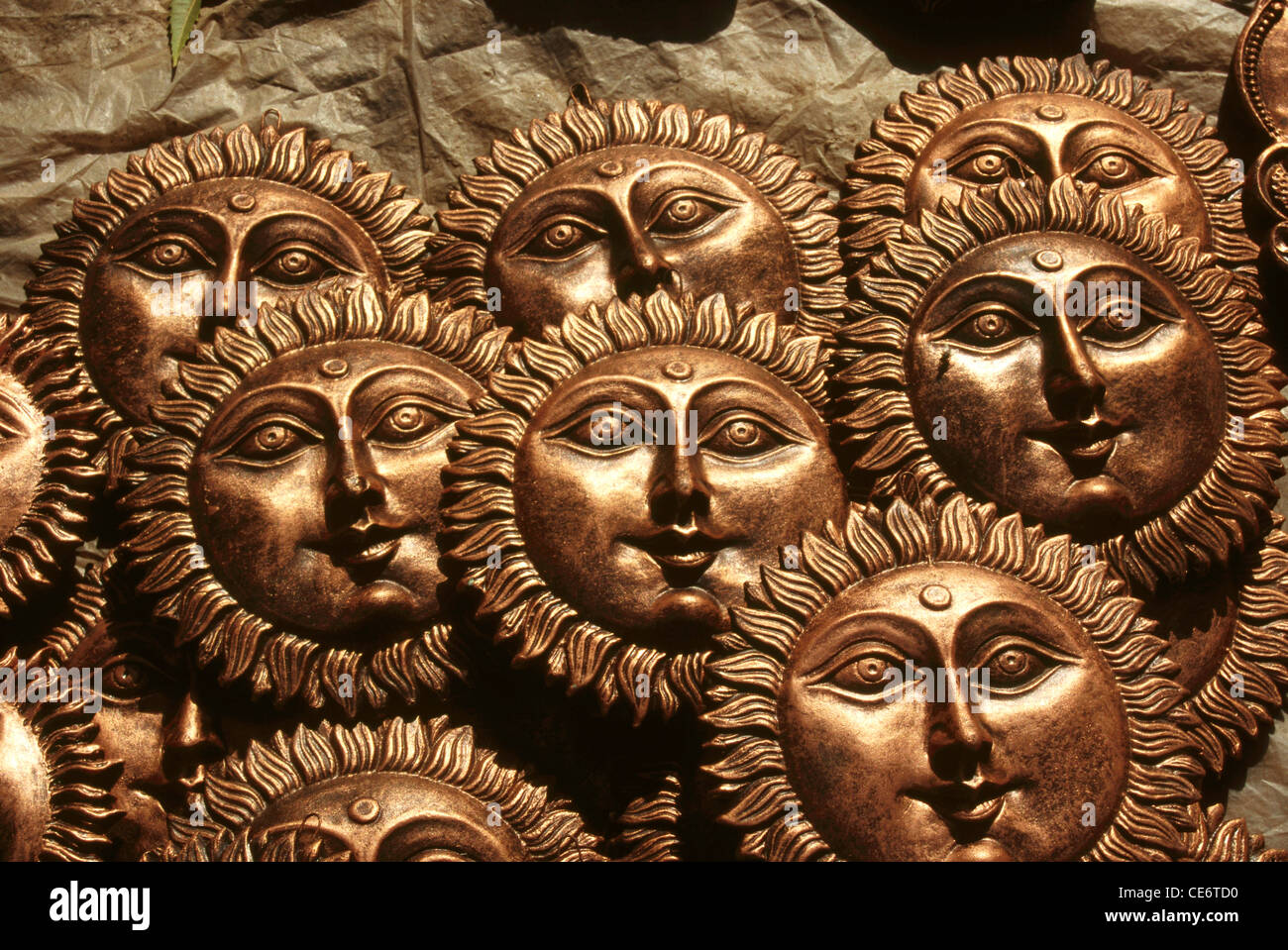 SNS 85050 : copper handicraft of surya devta sun god india Stock Photo ...