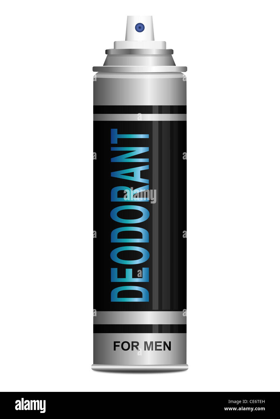 Illustration depicting a single deodorant spray can arranged over white ...