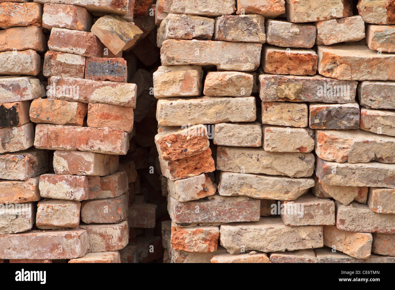 Stack of used bricks Stock Photo - Alamy