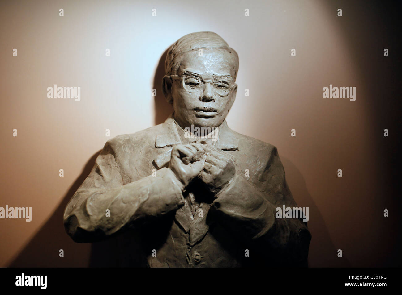 Figure of Zionist Ze'ev Jabotinsky who passionately advocated a Jewish ...