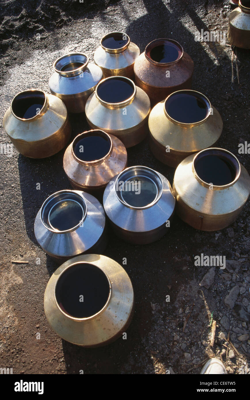 RSC 85903 : eleven empty metal water pots at village well water problem ...