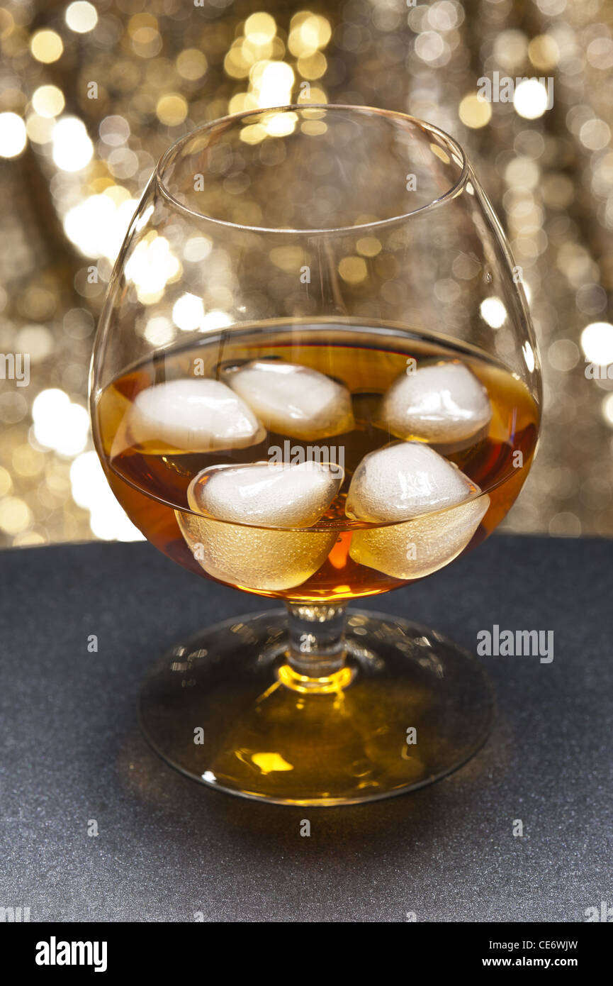 Whisky on the Rocks in front of beautiful background Stock Photo - Alamy
