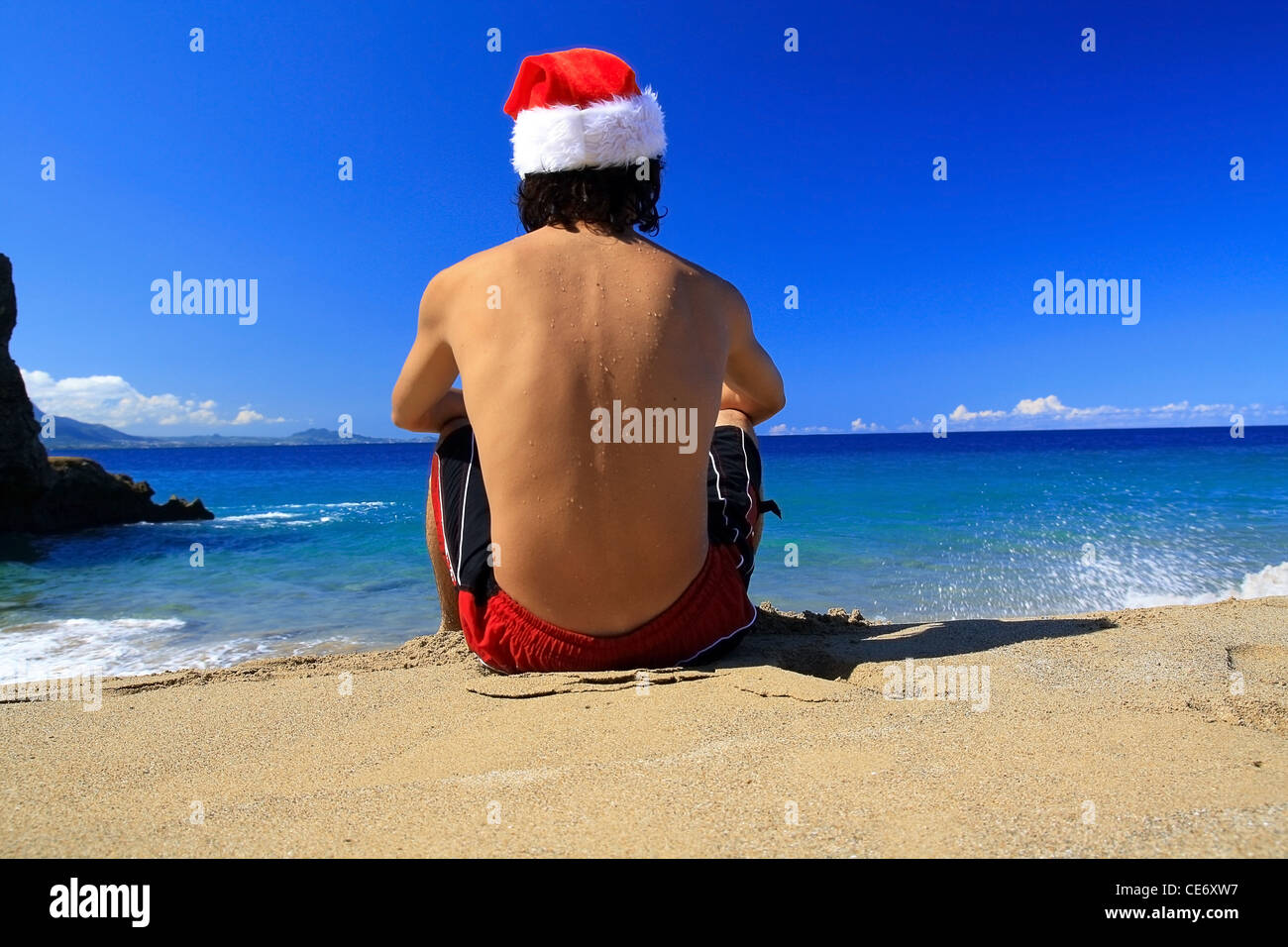Santa on the beach hi-res stock photography and images - Alamy