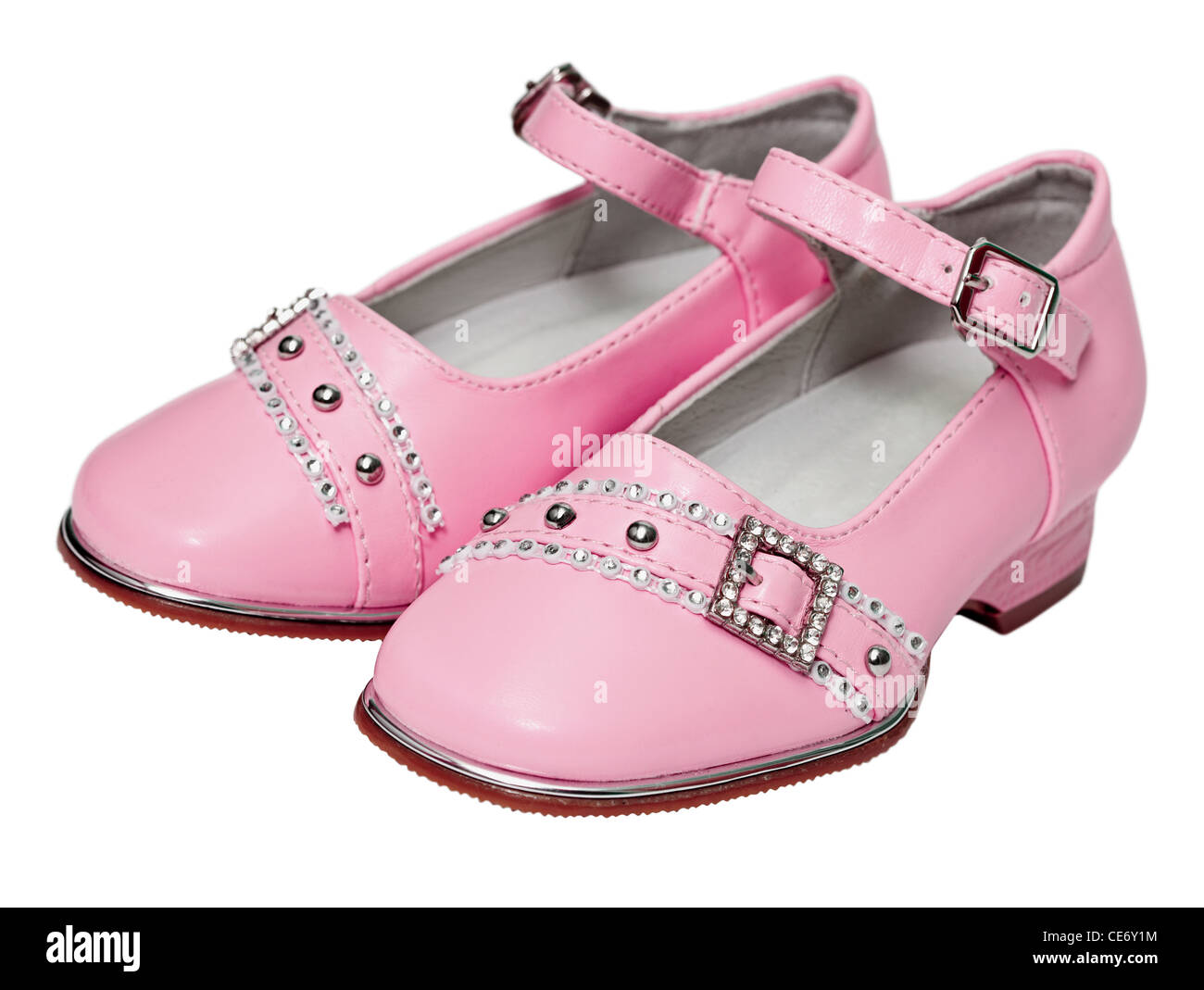 Pink shoes for girls isolated on white background Stock Photo - Alamy