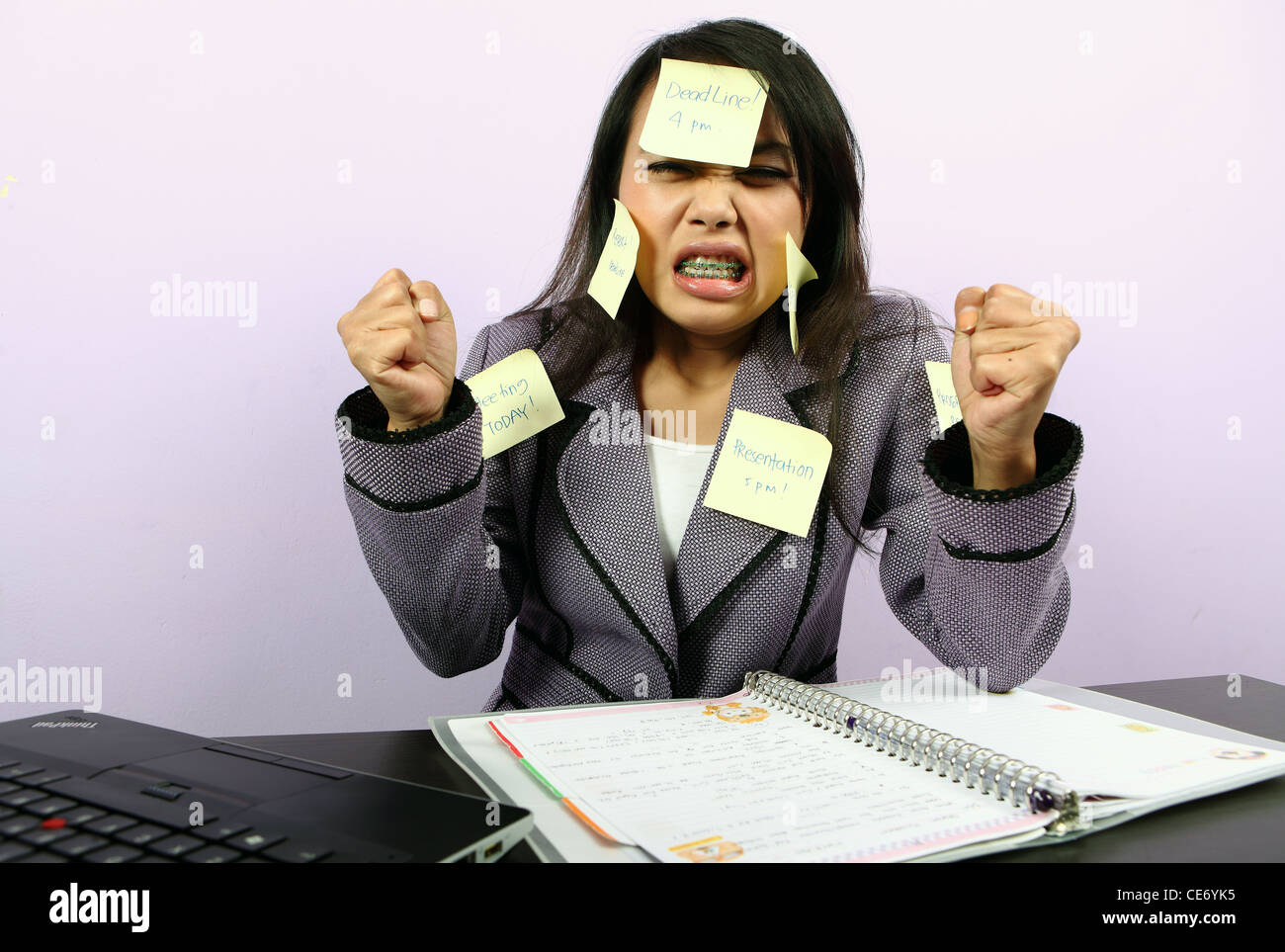 angry and stress woman at office Stock Photo - Alamy