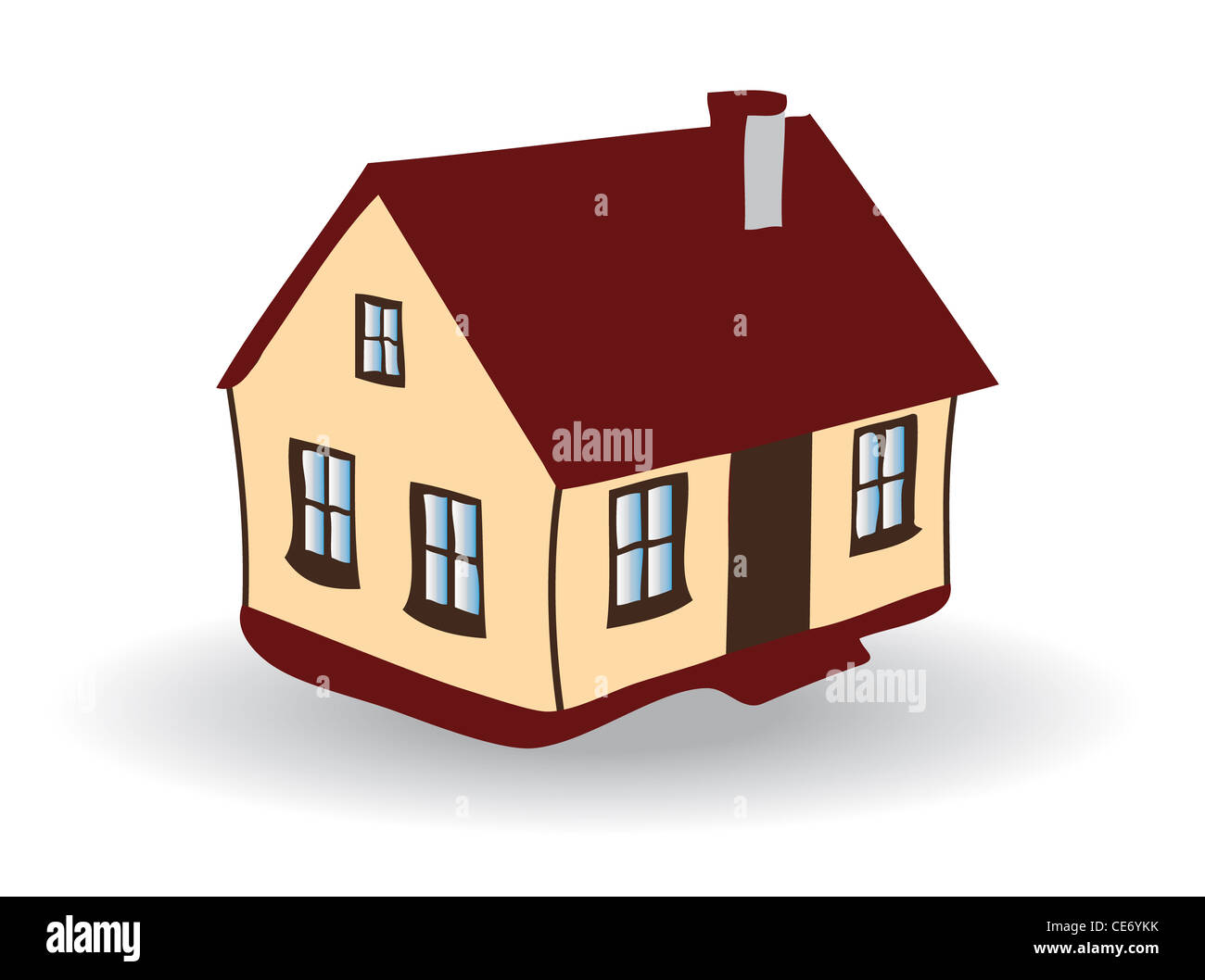 Colored EPS vector image of family house Stock Photo - Alamy