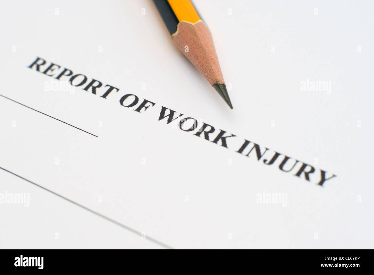 Report of Work Injury Form Stock Photo - Alamy