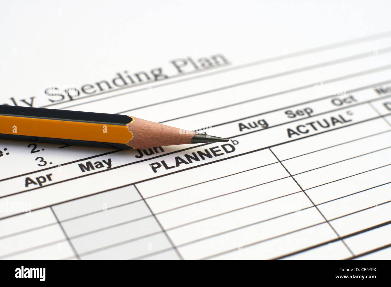 Spending plan form Stock Photo - Alamy