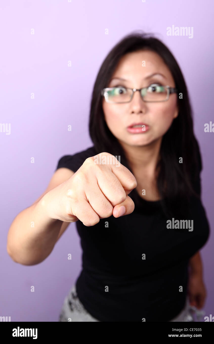 punch angry woman Stock Photo - Alamy