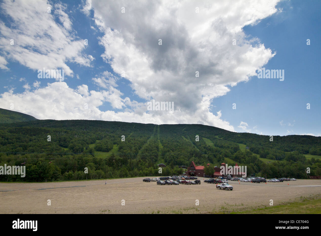 Wildcat Mountain Ski area during the summer season with visible ski ...