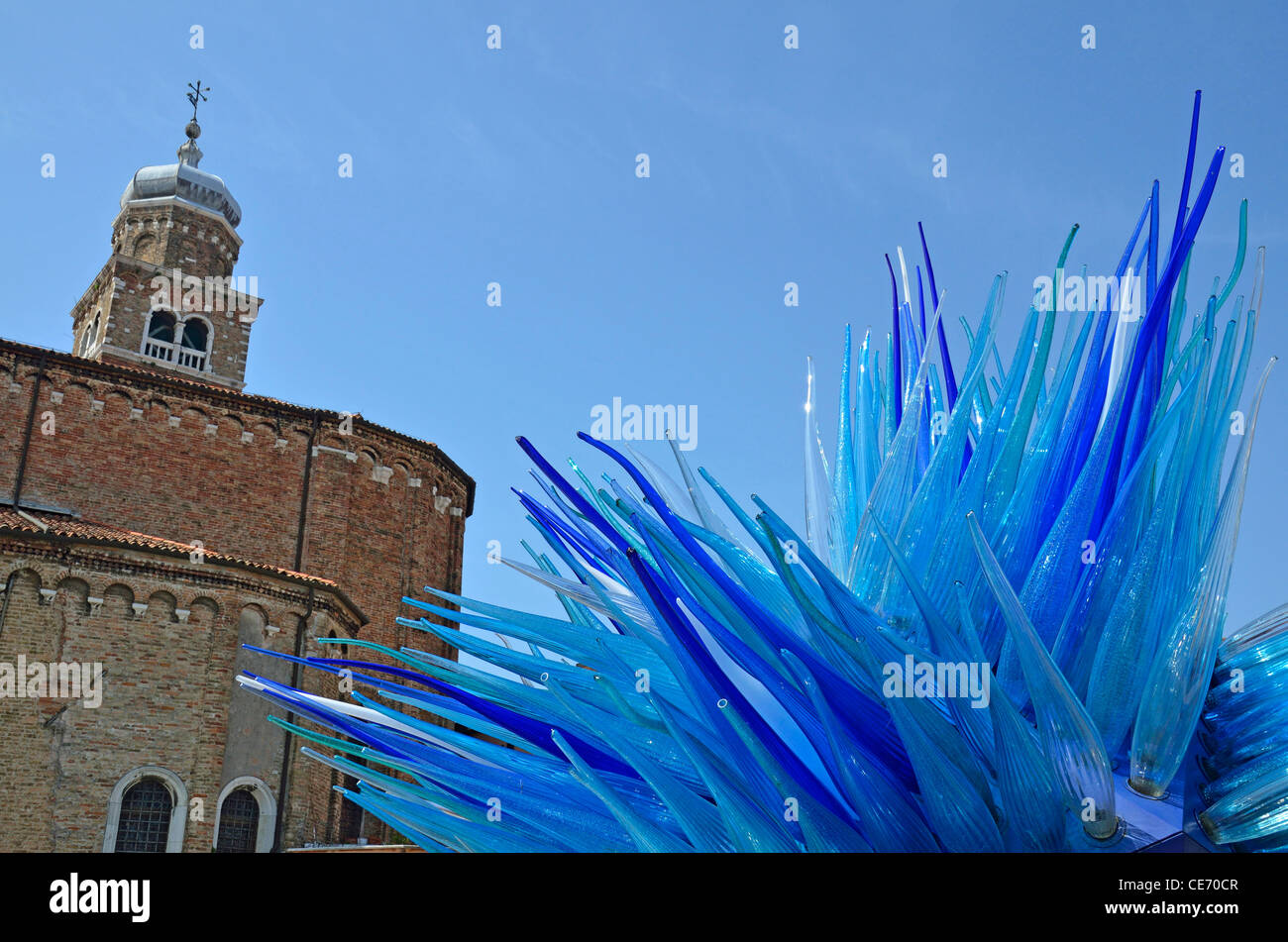 Glass sculpture by San Pietro Martire church in Murano Island, Venice ...