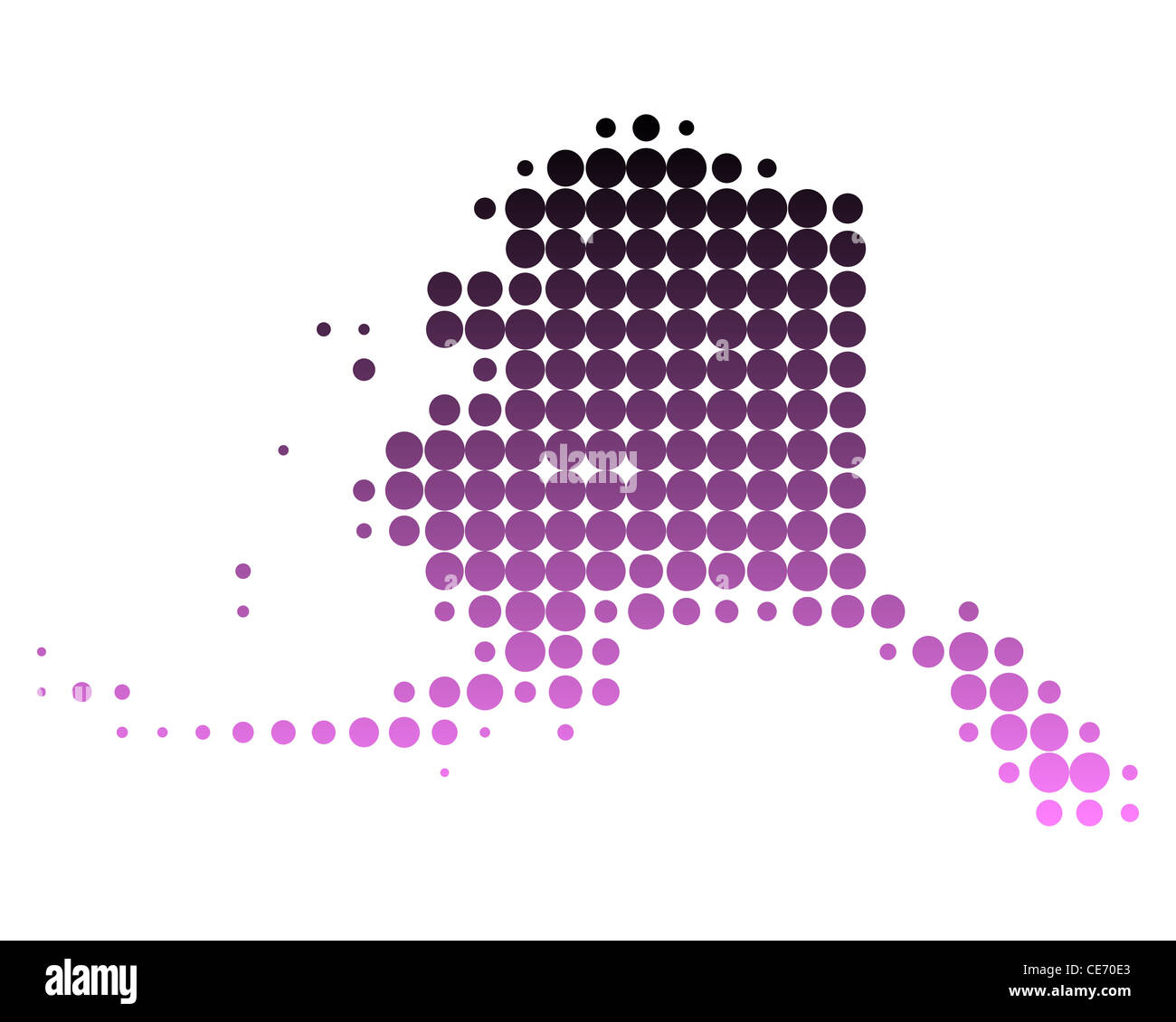 Circle alaska map Cut Out Stock Images & Pictures - Alamy