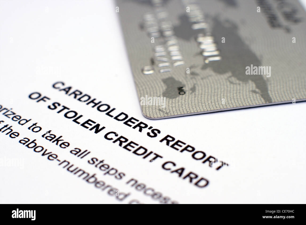Report of stolen credit card Stock Photo - Alamy
