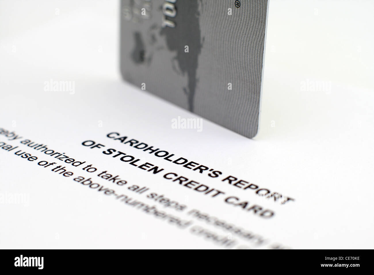 Report of stolen credit card Stock Photo - Alamy