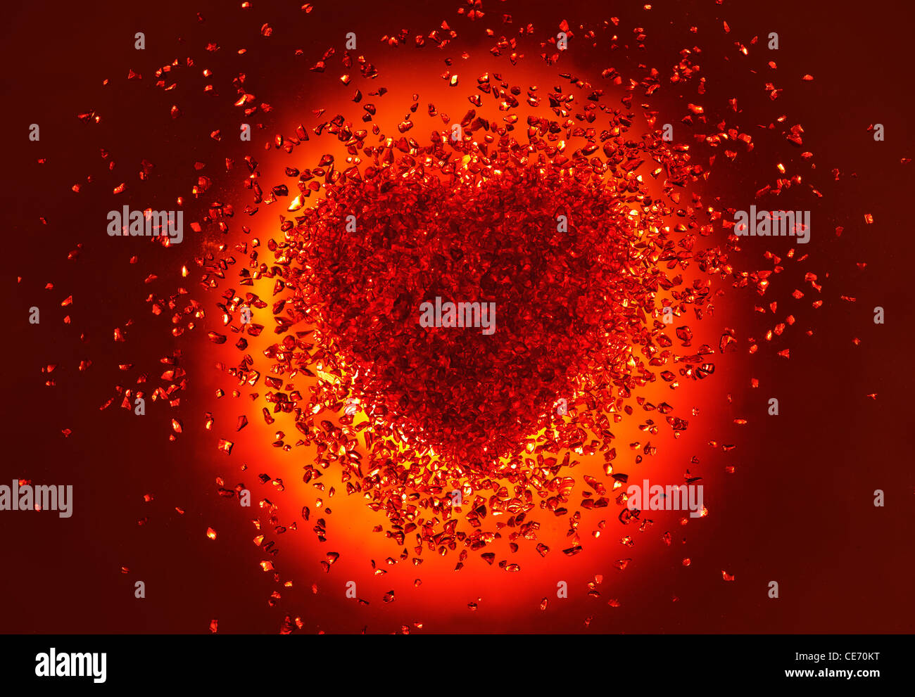 Red hot Heart on the red background Stock Photo - Alamy