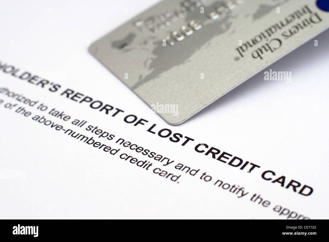 Report of stolen credit card Stock Photo - Alamy