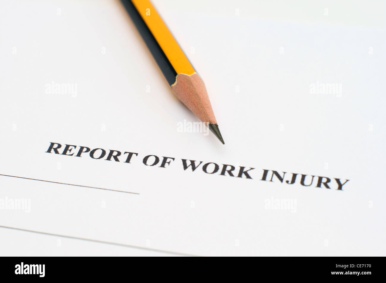 report of work injury Stock Photo - Alamy