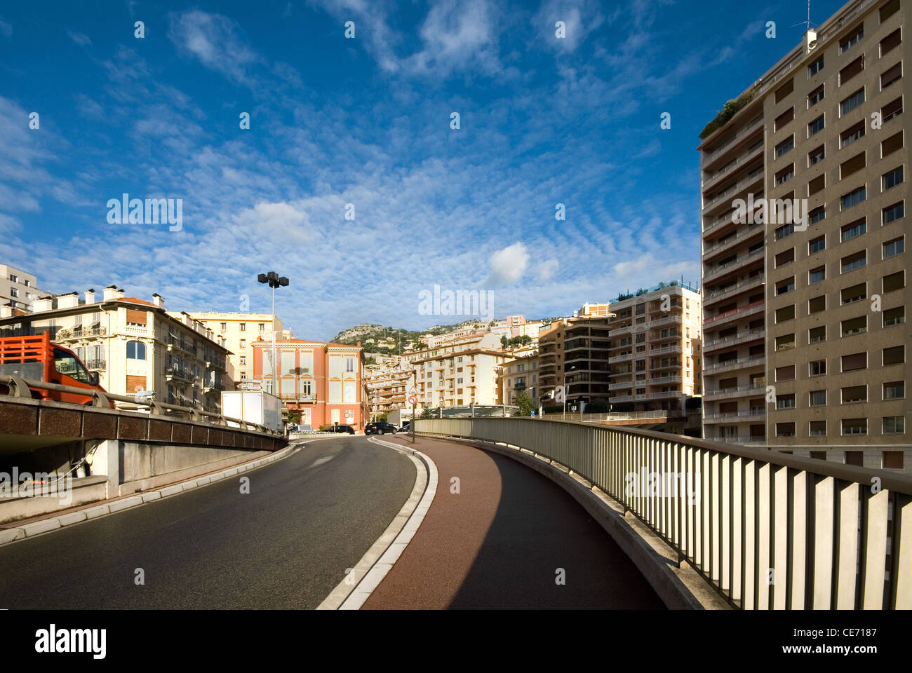 An above-ground road in the centre of Monte Carlo, Monaco Stock Photo ...