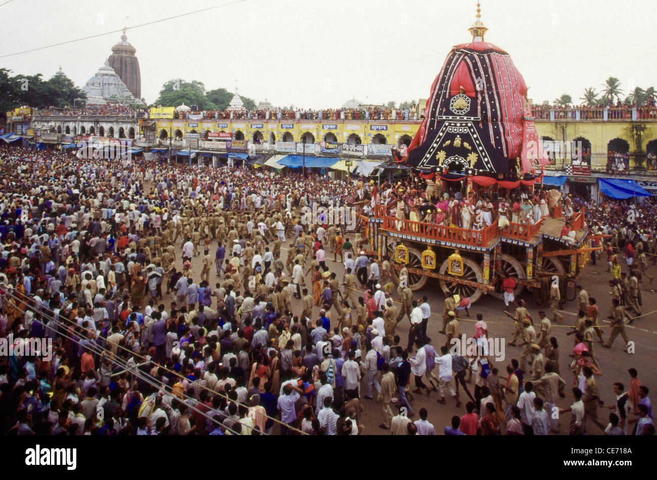 Chariot for Rath yatra Rathyatra festival in front of Indian Hindu puri ...