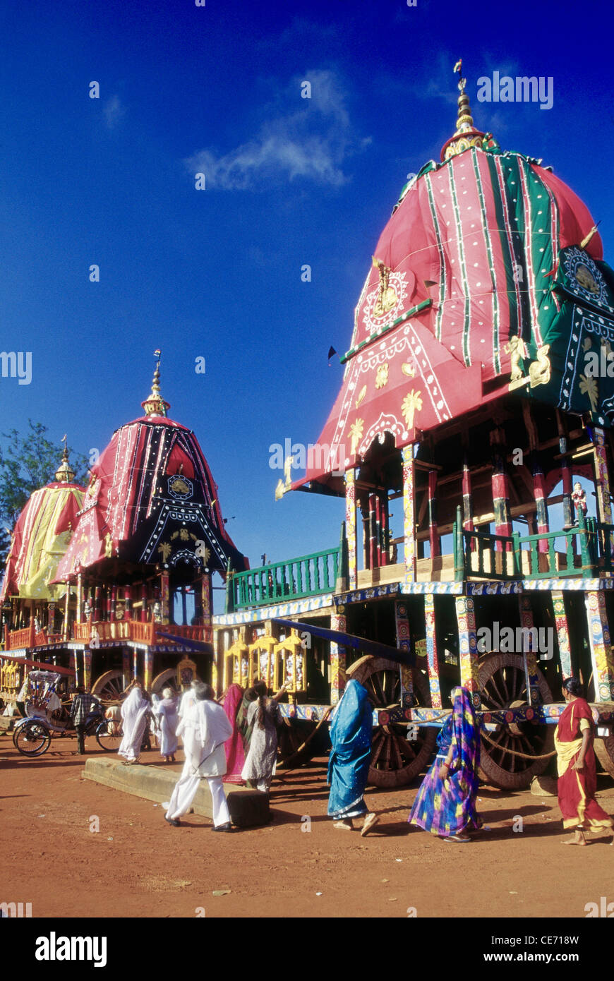 Chariots of Rath yatra Rathyatra festival ; puri ; orissa ; india Stock ...