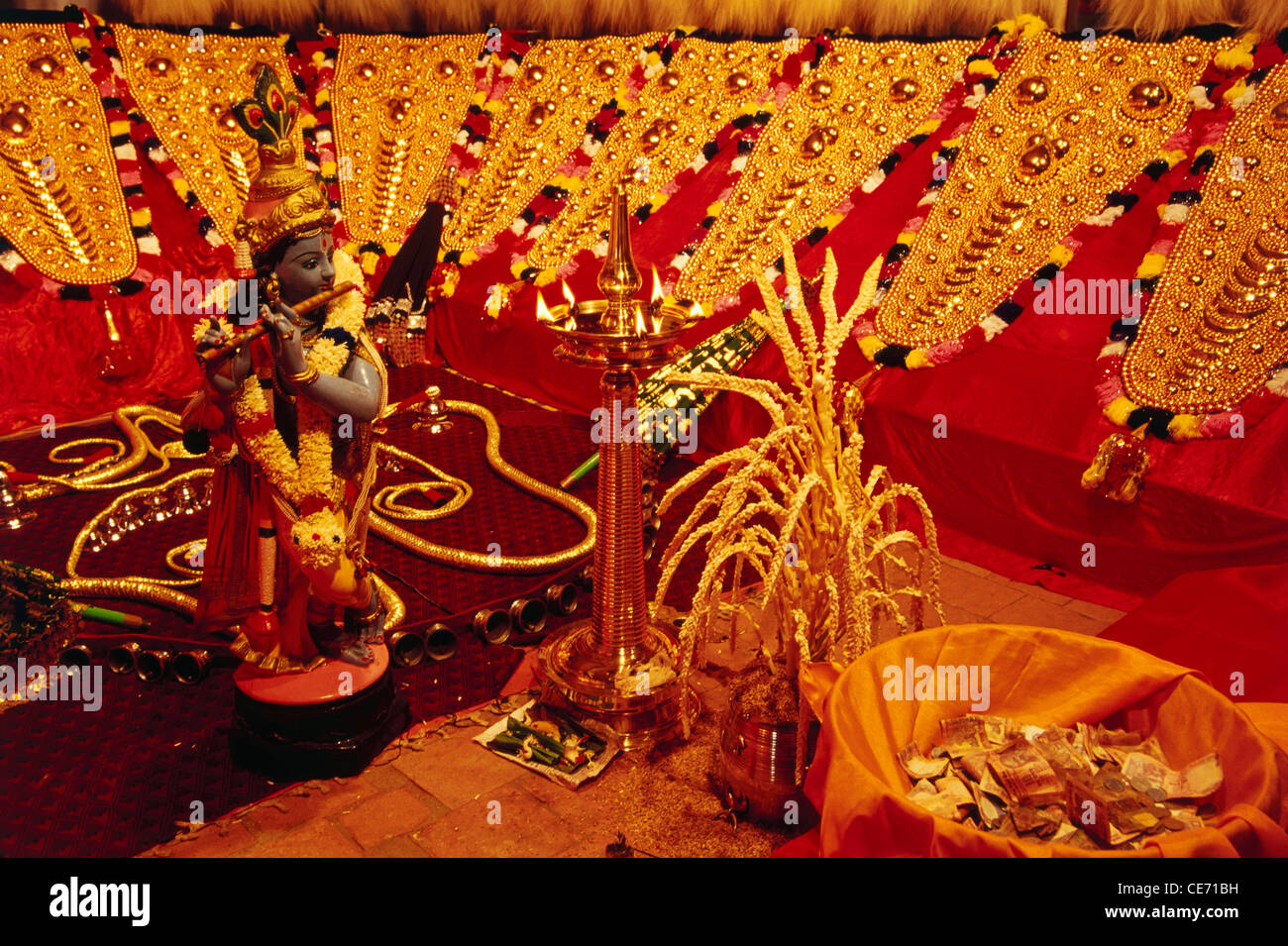 elephant decoration Trichur pooram puram Festival lord krishna statue ...