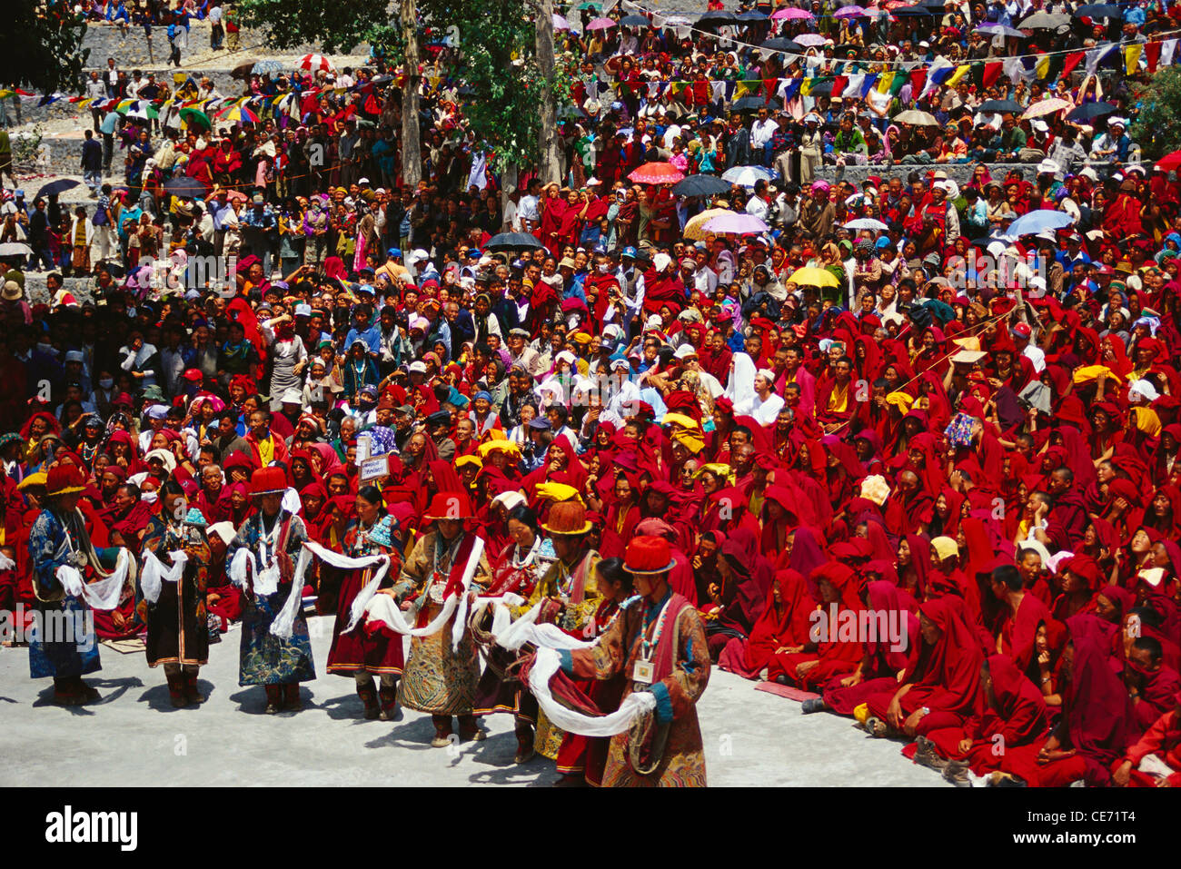 indian buddhist monks dancing kalachakra festival ki gompa spiti valley ...