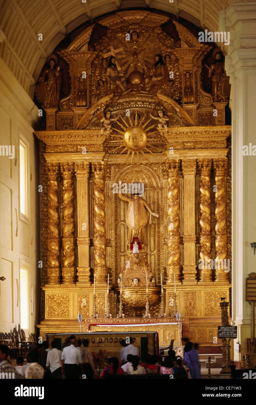 Basilica of bom jesus interior altar ; old goa ; india Stock Photo - Alamy
