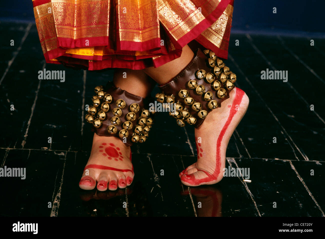 ANG 84220 : ghungroo on feet of Bharatnatyam women classical dancer ...