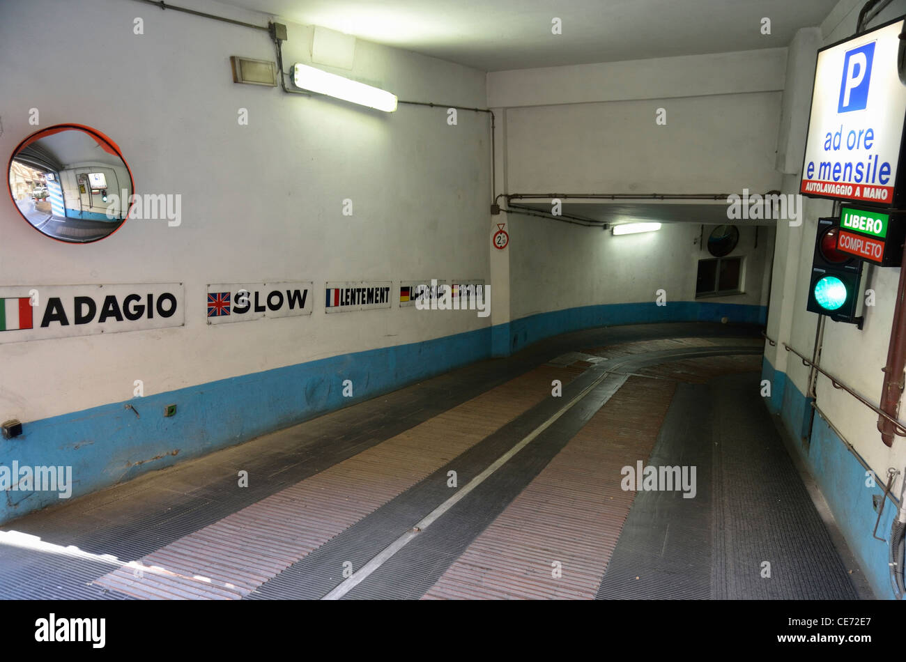 Underground parking ramp, Florence, Tuscany, Italy Stock Photo - Alamy