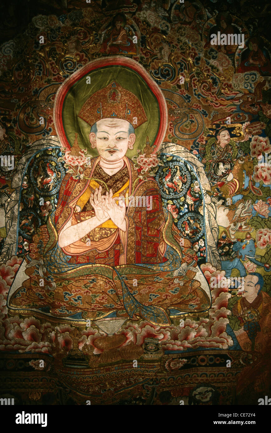 DBA 82629 : wall painting Buddhist monastry Sikkim india Stock Photo ...