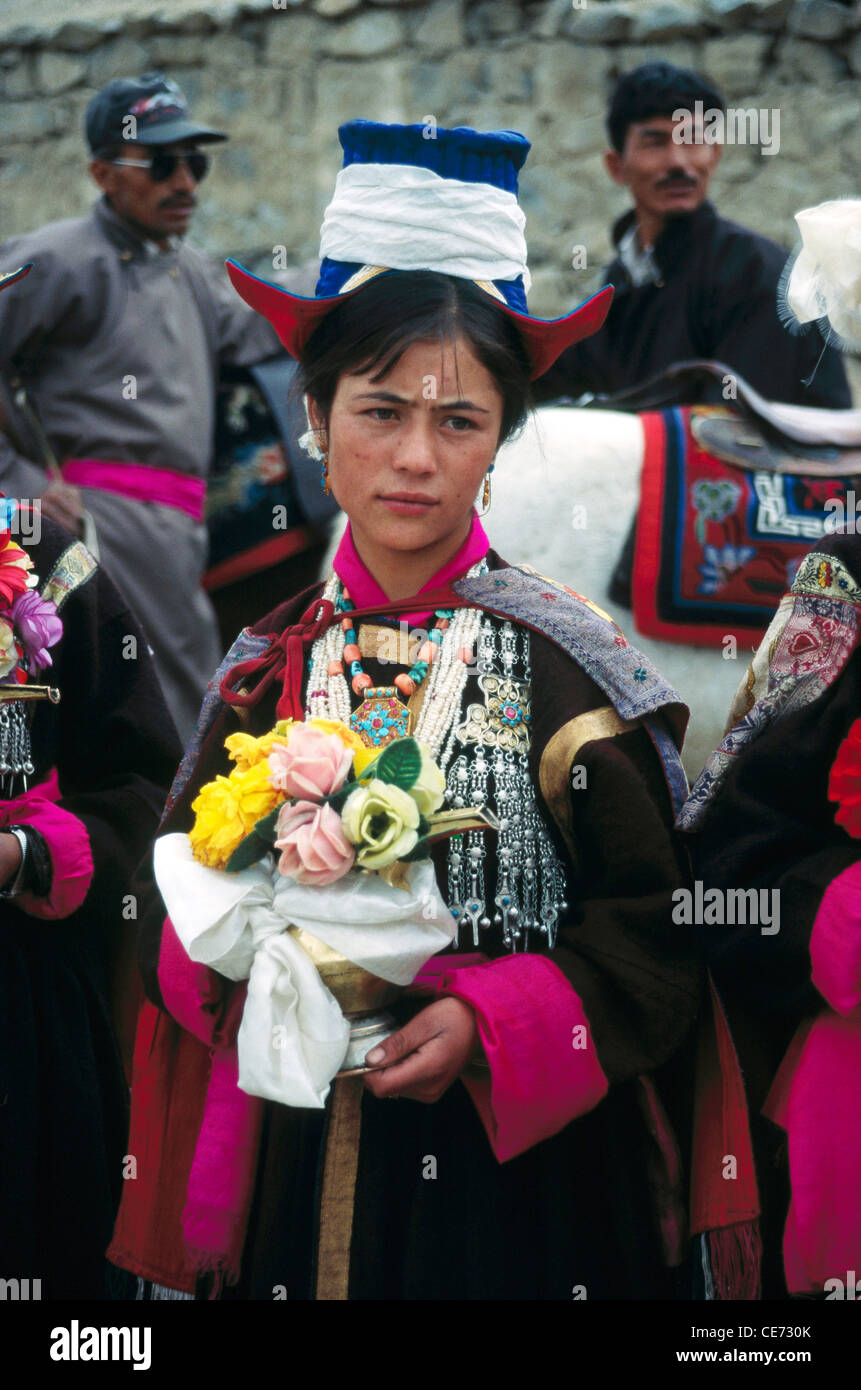 ladakh festival dressed ladakhi woman leh jammu and kashmir india Stock ...